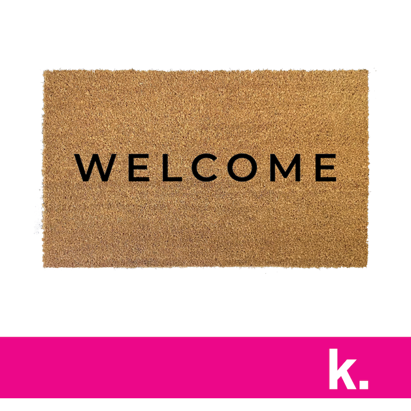 welcome block letter doormat | kreative.